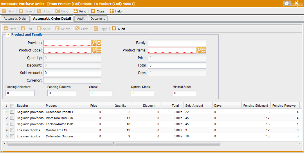 AUTOMATIC PURCHASE ORDER