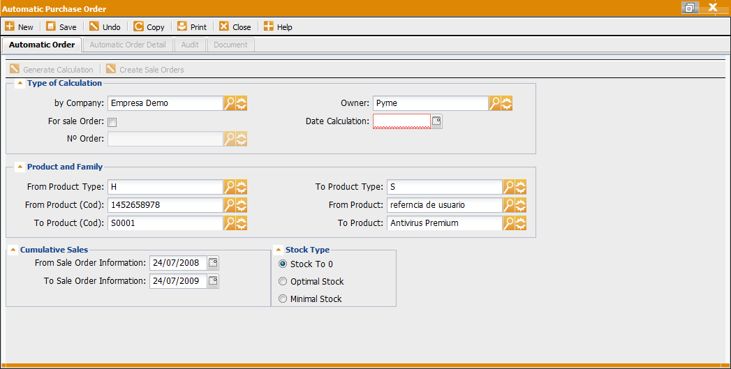 AUTOMATIC PURCHASE ORDER